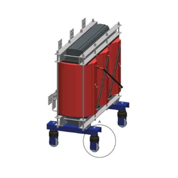 80% anti-vibration system for rolling transformers