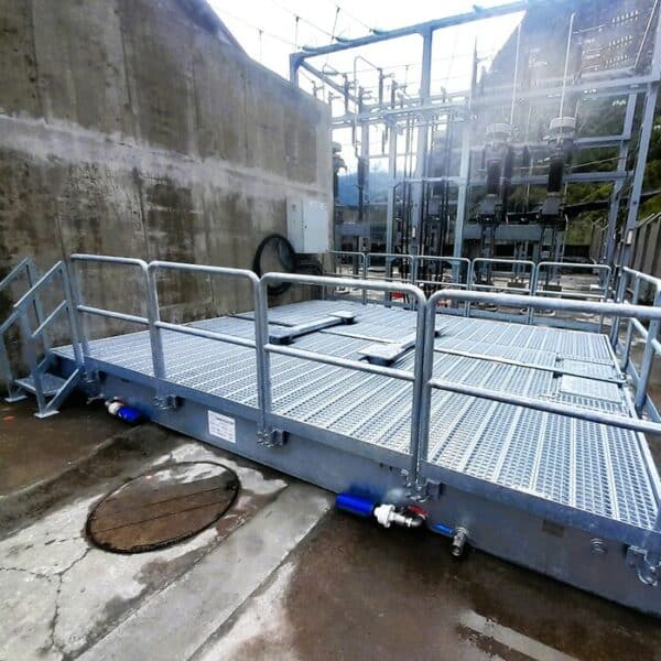 Installation of 2 modular extinguishing retention tanks at EDF